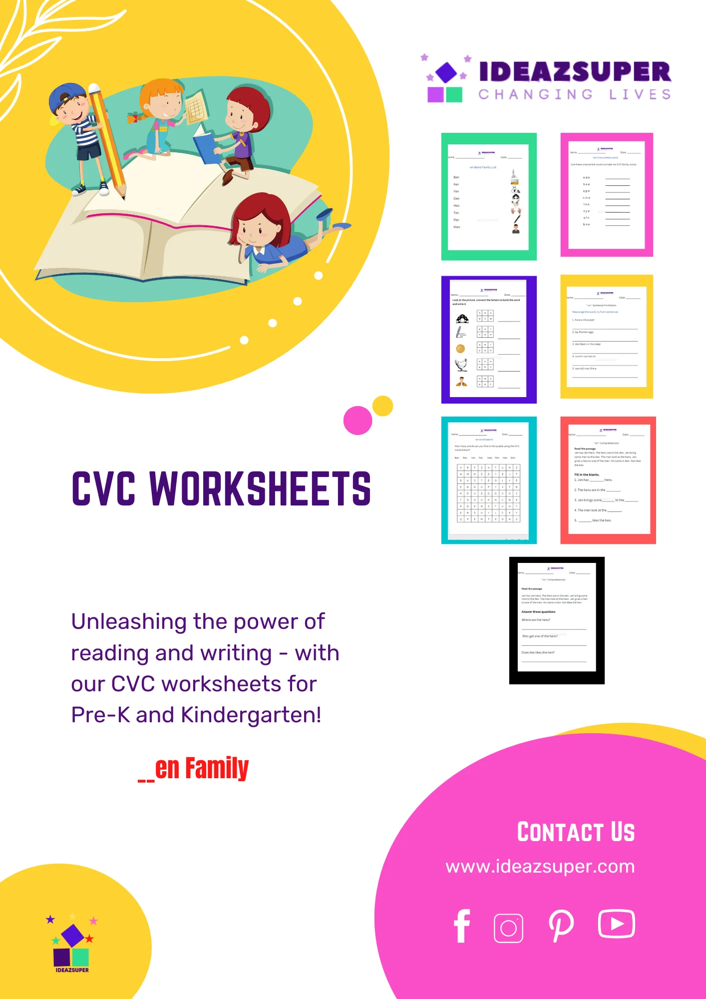 CVC “-en” Word Family (With Writing) - IdeazSuper