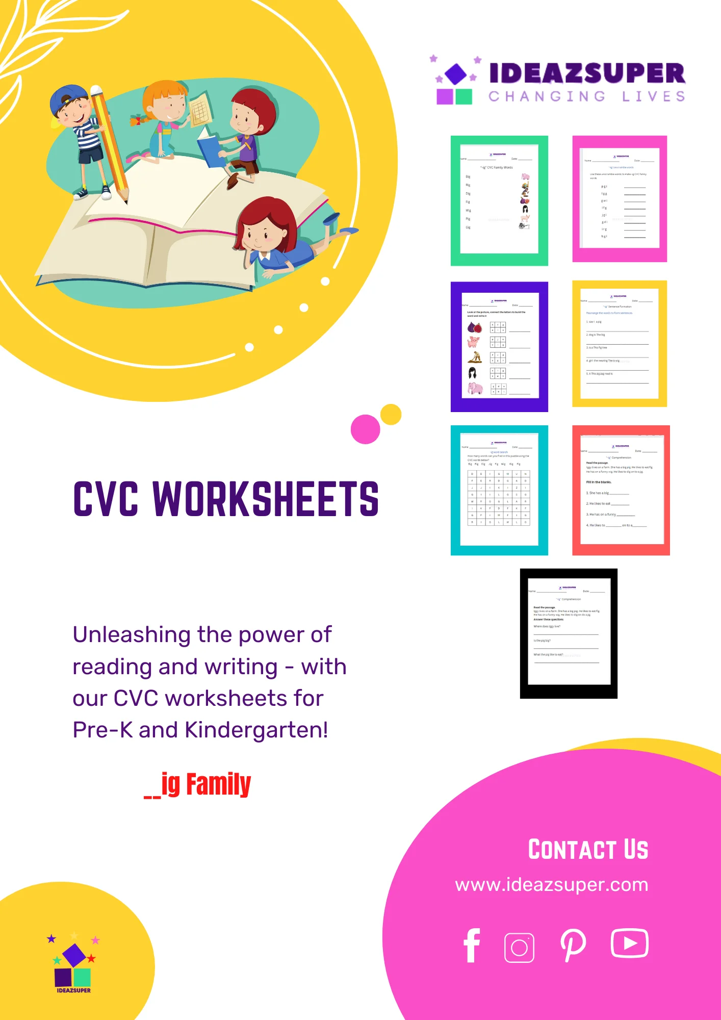 CVC “-ig” Word Family (With Writing) - IdeazSuper