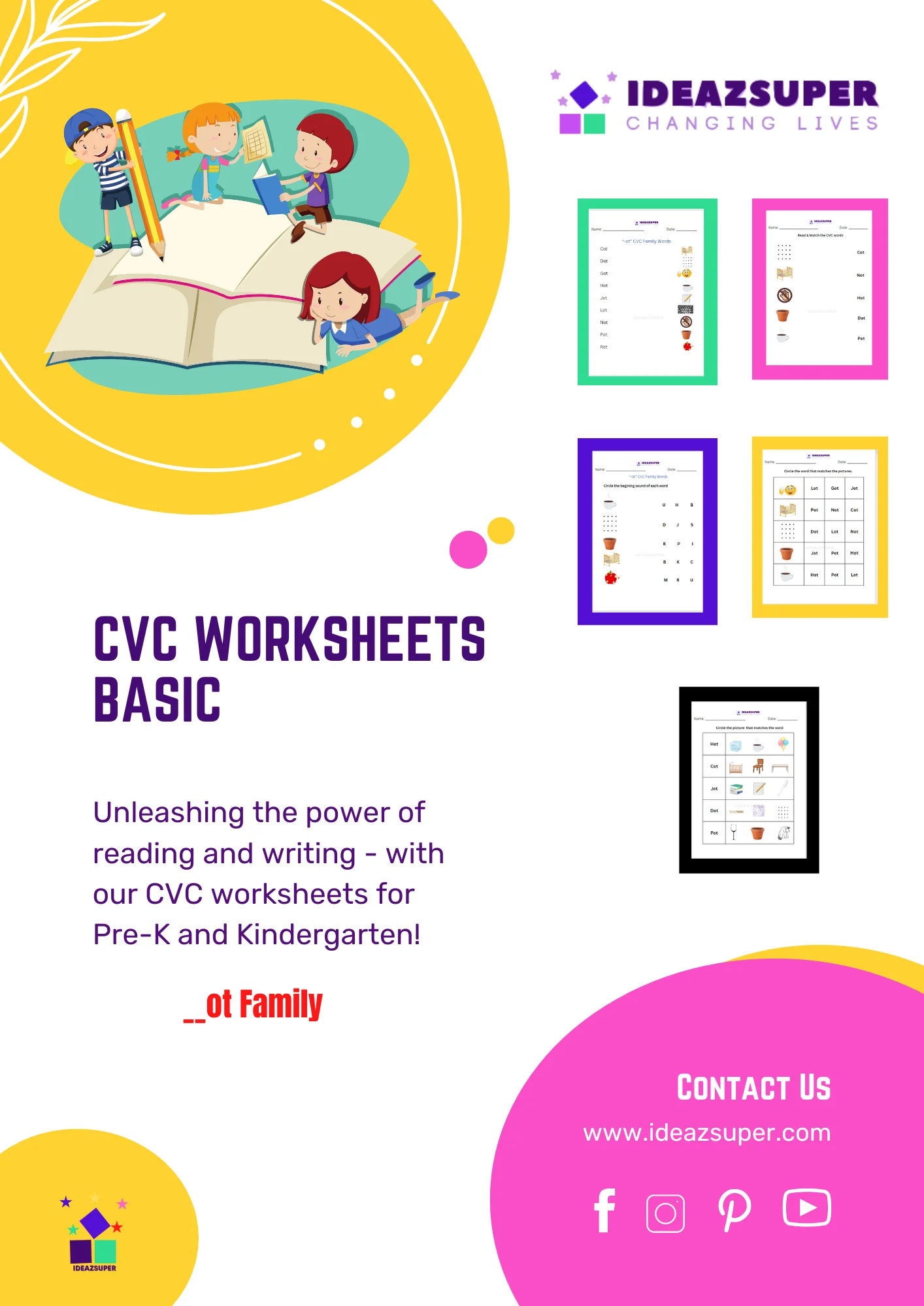 CVC "-ot" Worksheets - IdeazSuper