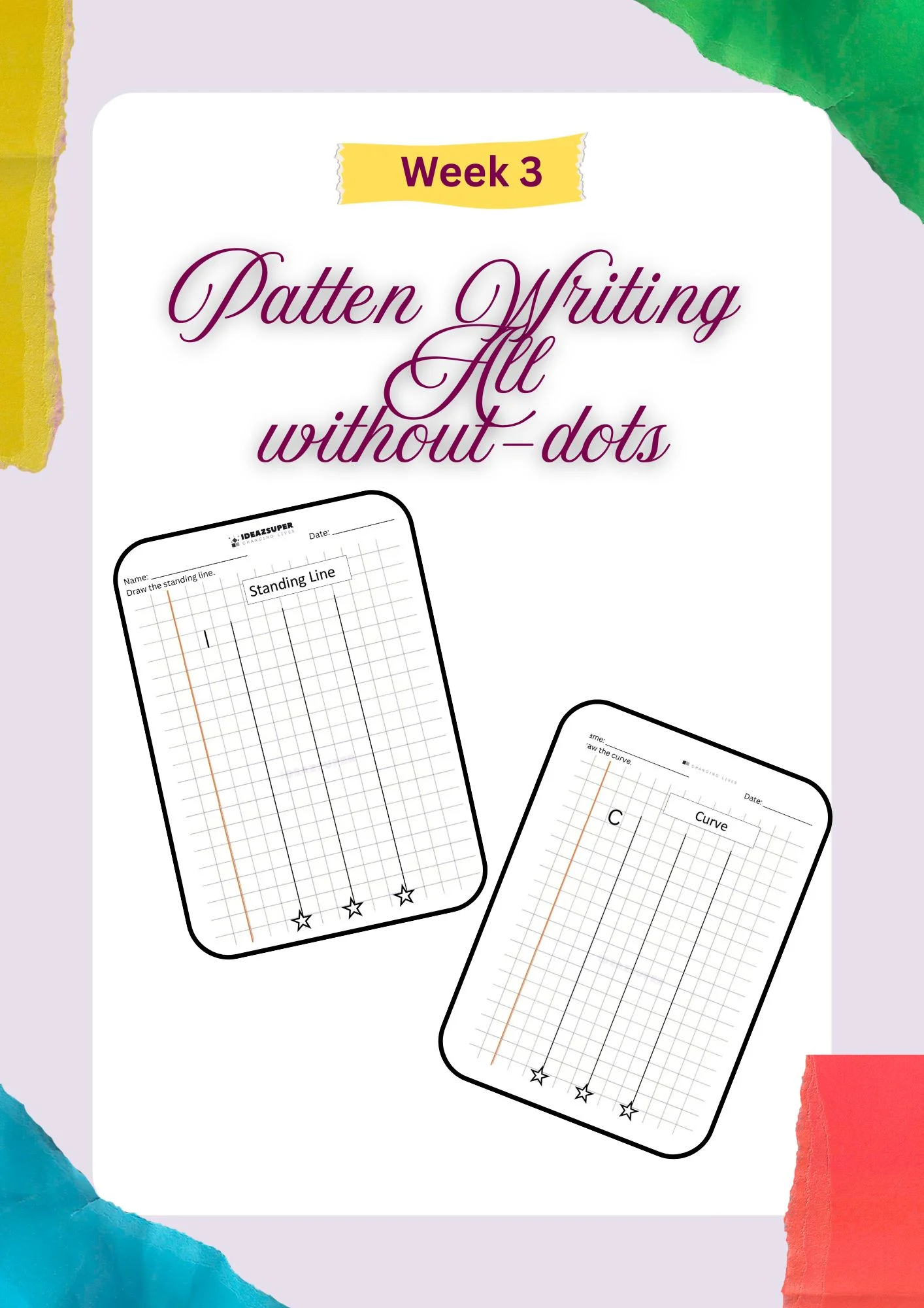 Math Number Writing - Week 3 - Without dots - (Ages 4–6) - IdeazSuper