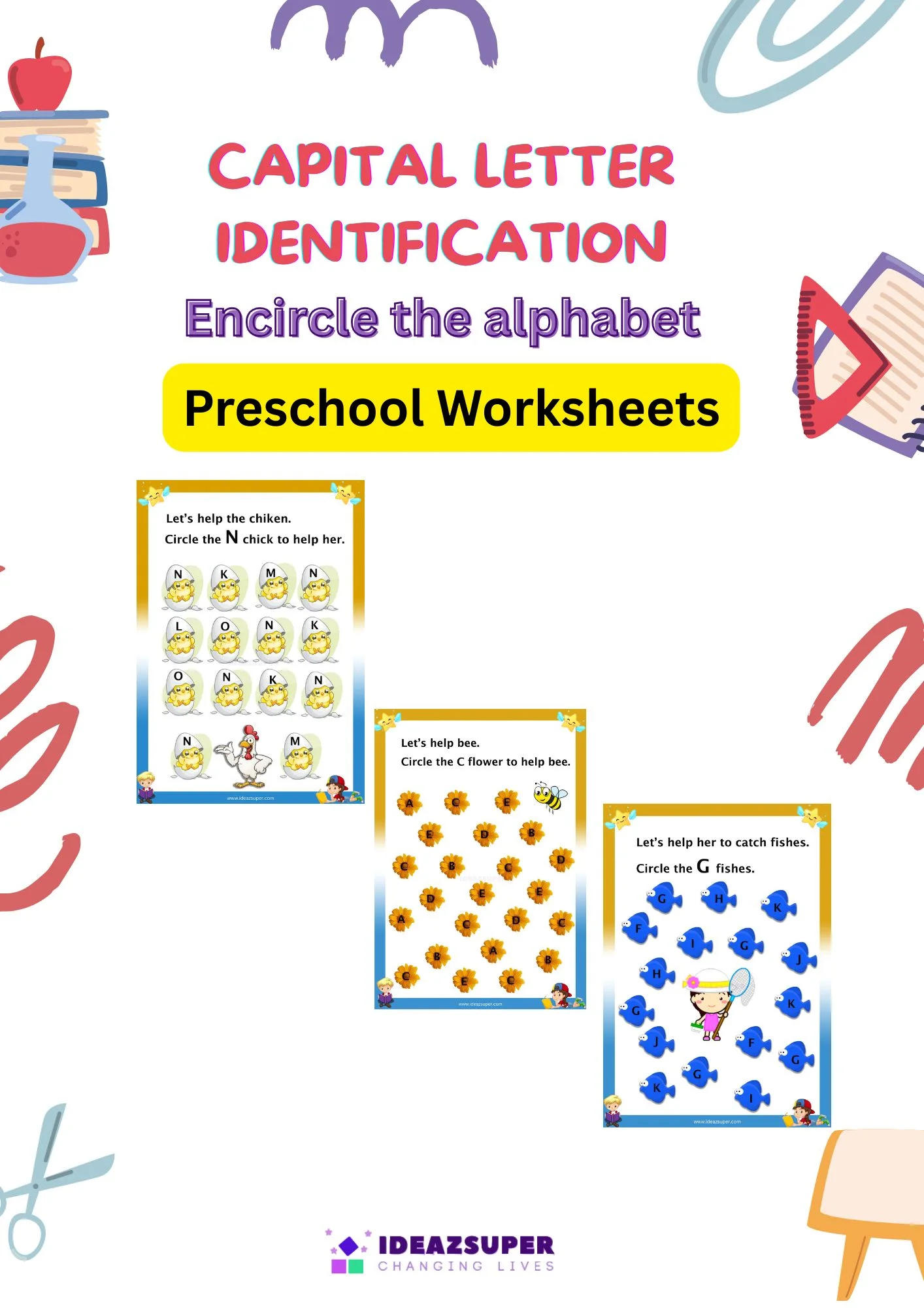 English Alphabet Identification – Capital Letters (Circle the Letter ...