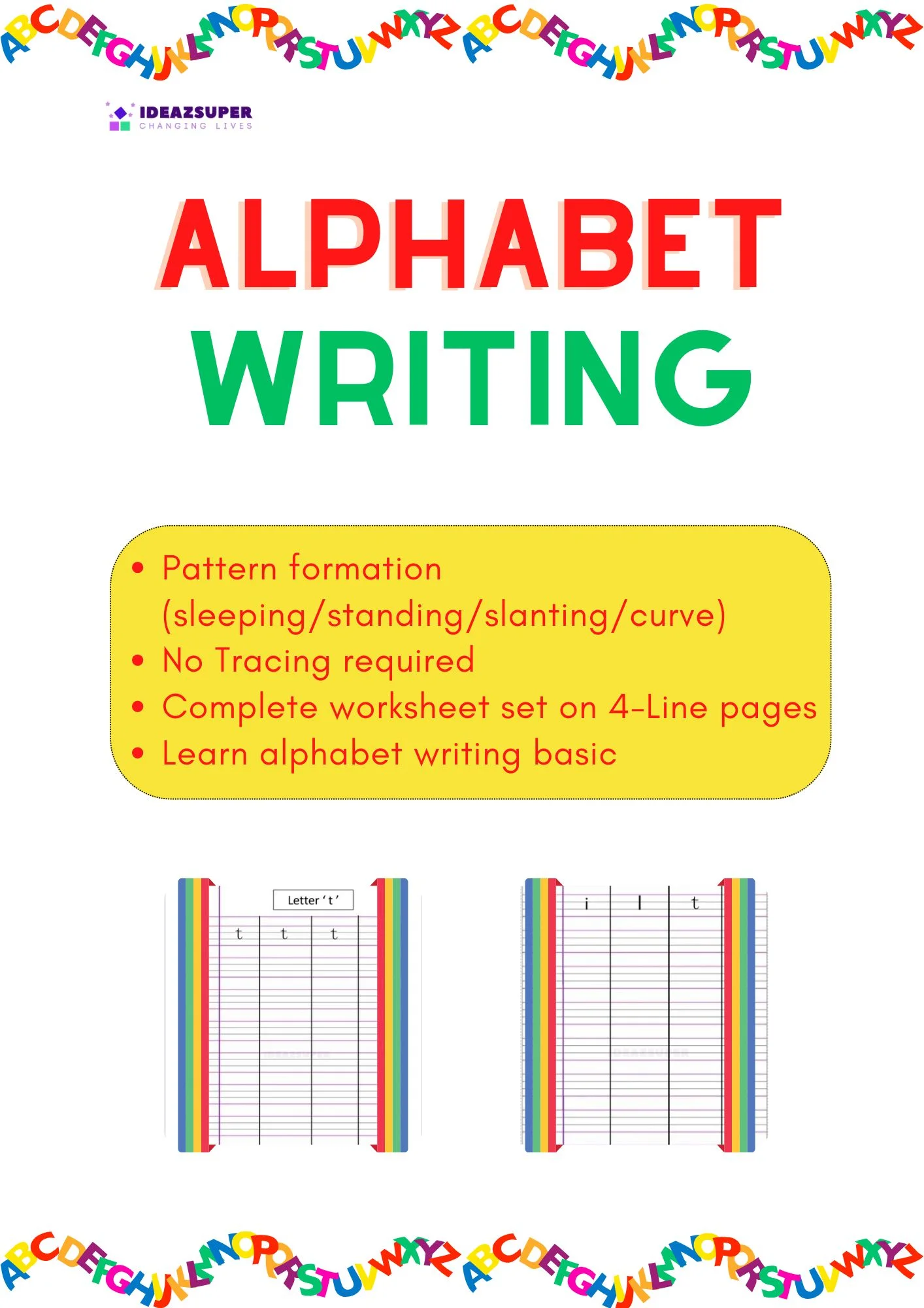 English Writing Alphabets – Handwriting Practice (Ages 3–6) - IdeazSuper