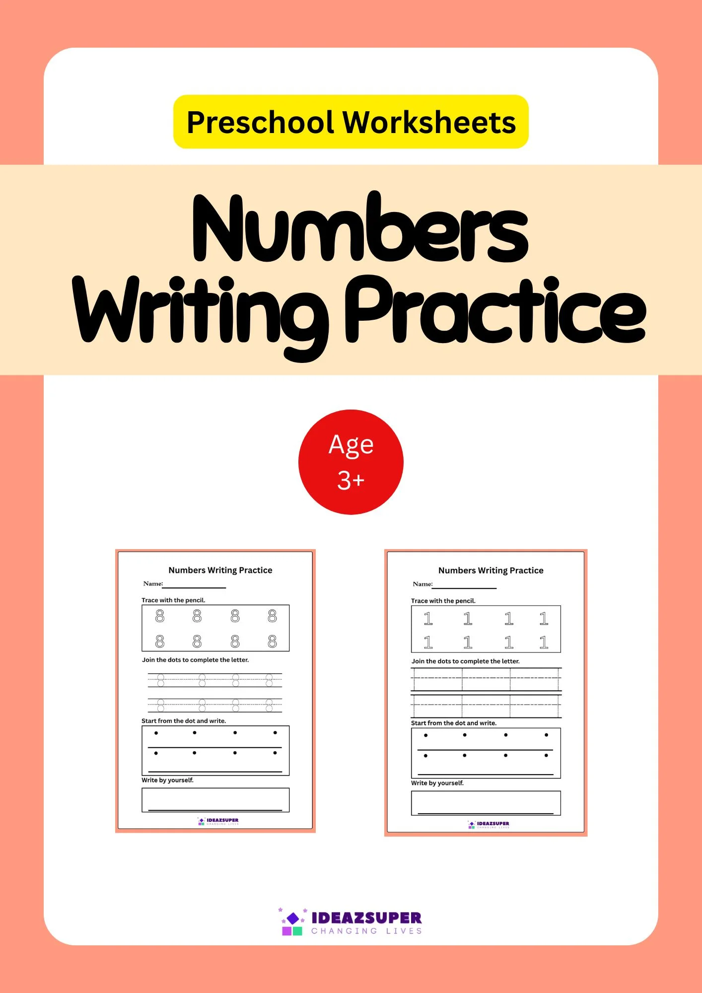 Number Writing & Tracing Worksheets (0–10) - IdeazSuper