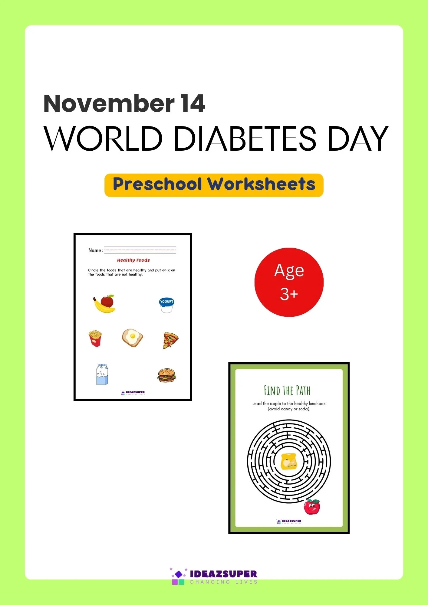World Diabetes Day Worksheets - IdeazSuper