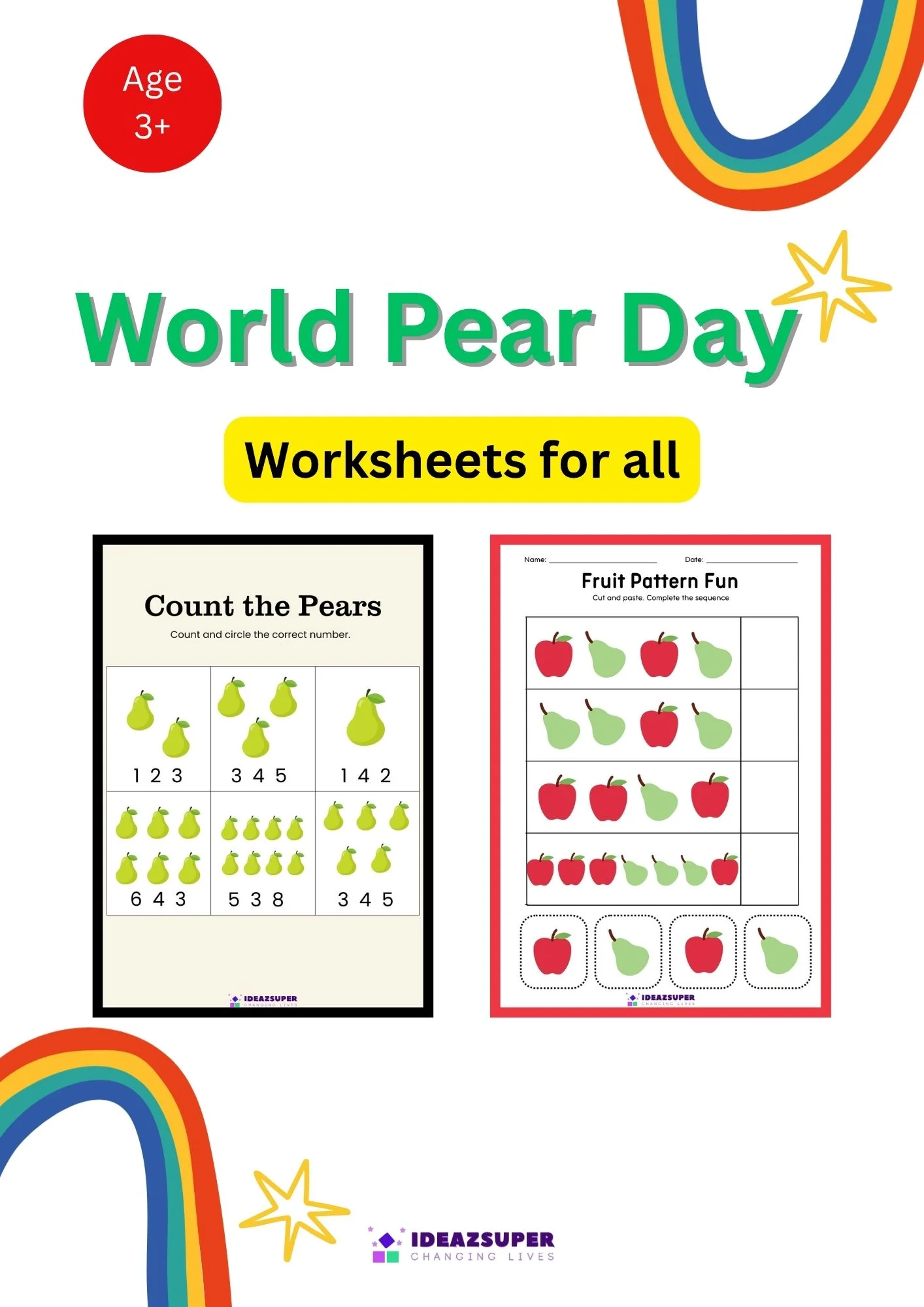 World Pear Day Worksheets for Kids - IdeazSuper