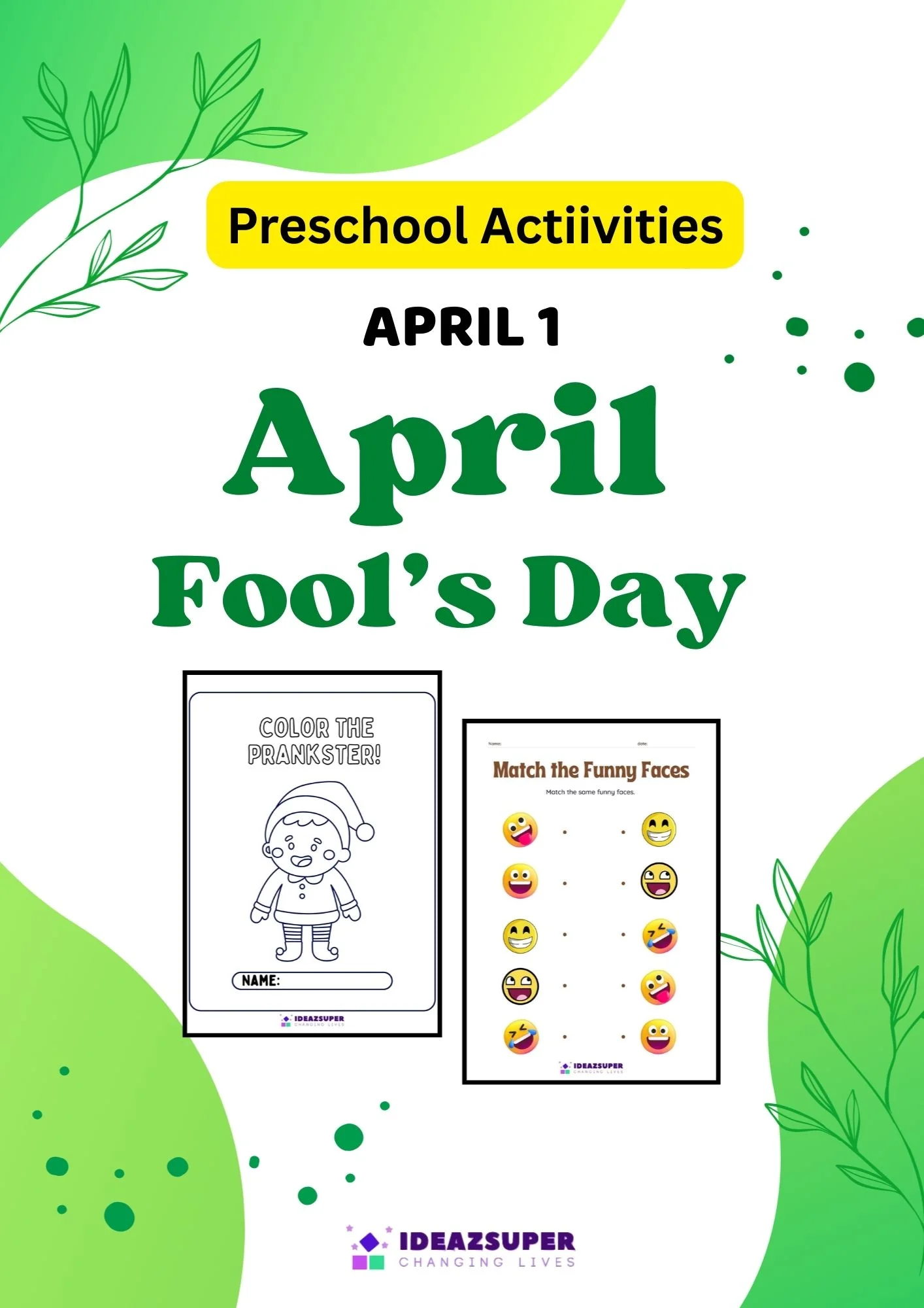 Silly April Fool’s Day Preschool Worksheets - IdeazSuper